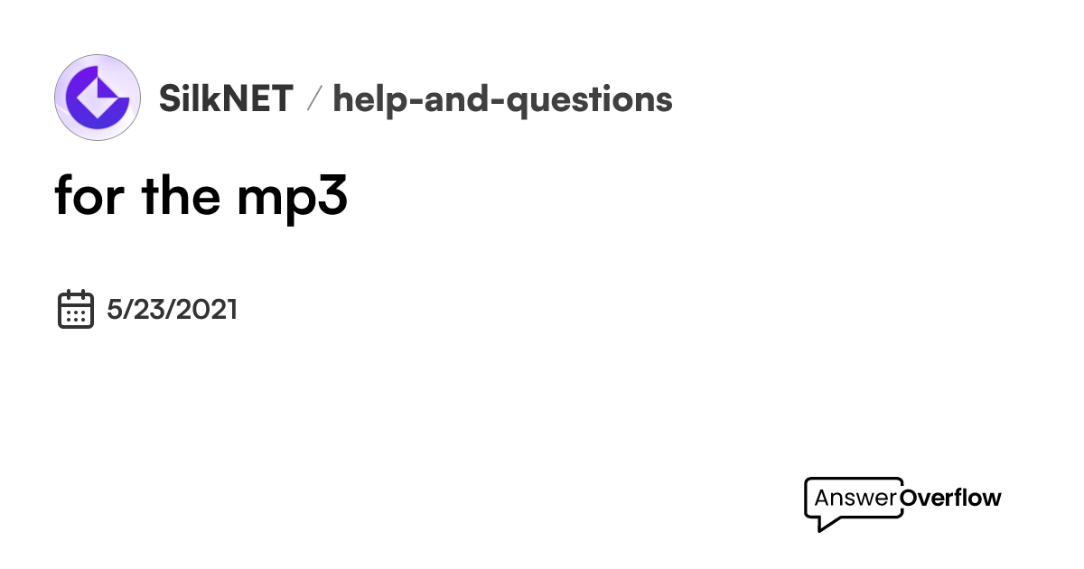 for the mp3 - Silk.NET