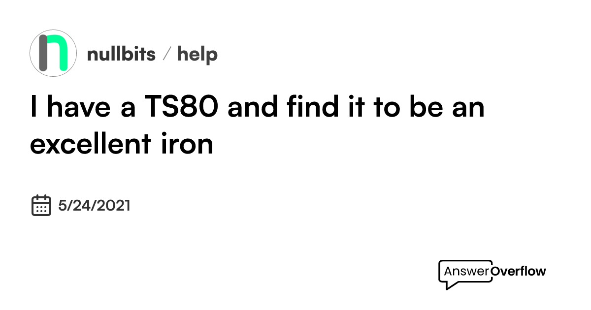 I have a TS80 and find it to be an excellent iron. - nullbits