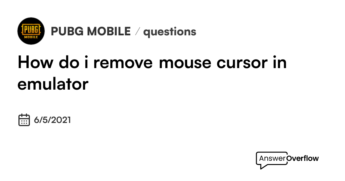 How do i remove mouse cursor in emulator? - PUBG MOBILE