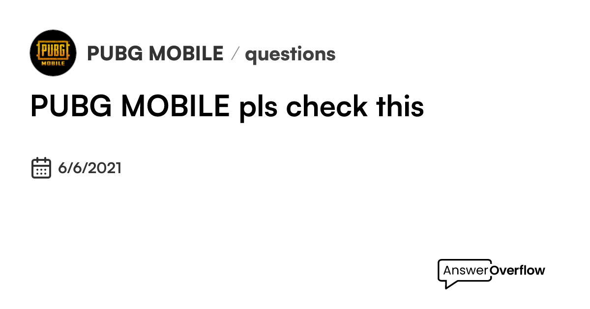@PUBG MOBILE pls check this - PUBG MOBILE