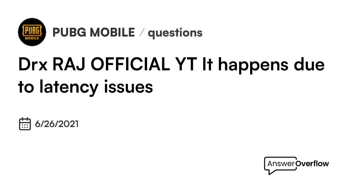 @Drx RAJ OFFICIAL YT It happens due to latency issues. - PUBG MOBILE