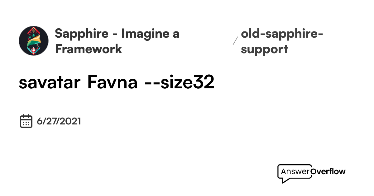 s!avatar Favna --size=32 - Sapphire - Imagine a Framework