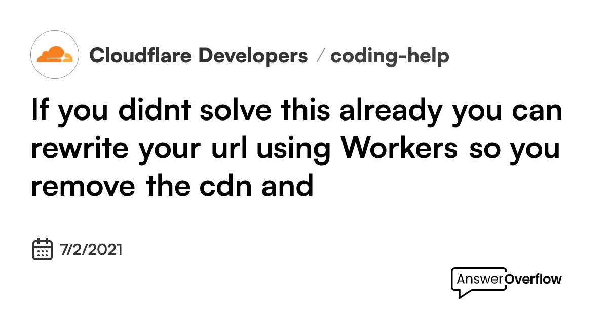 If you didn't solve this already, you can rewrite your url using Workers, so you remove the cdn ...