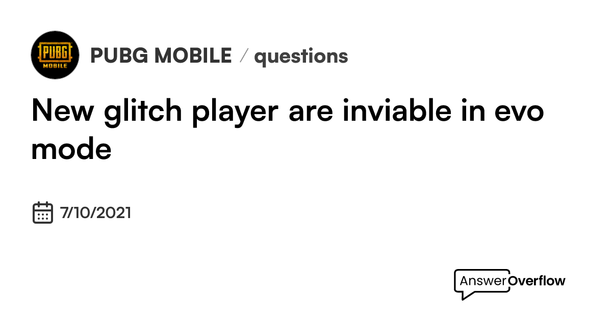 New glitch player are inviable in evo mode - PUBG MOBILE