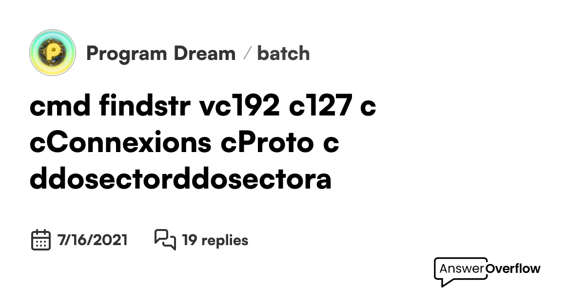 ```cmd (findstr /vc:"192." /c:"127." /c:"[" /c:"Connexions" /c:"Proto" /c:" " ddosector ...