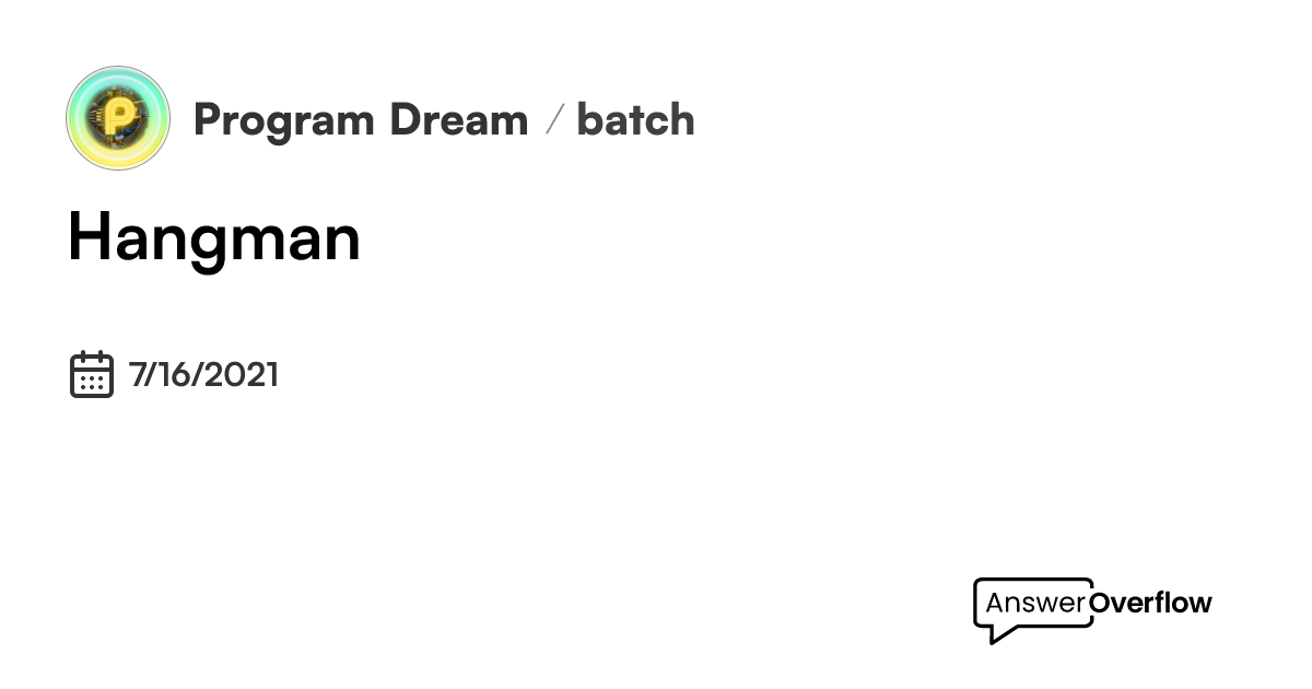 Hangman - Program Dream