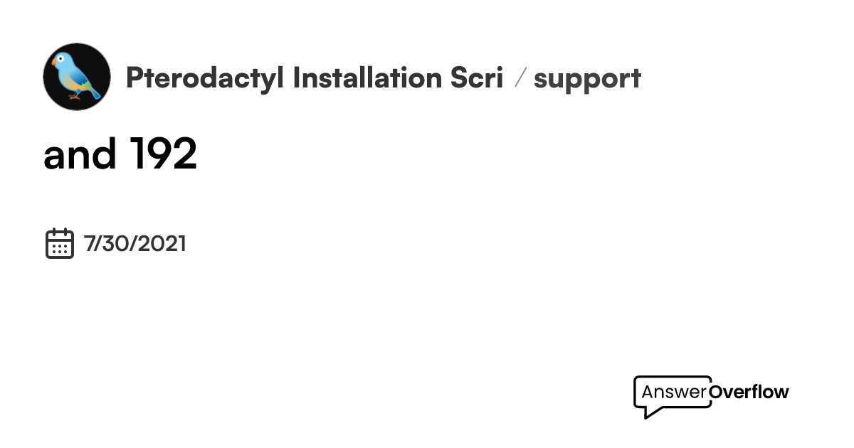 and 192 - Pterodactyl Installation Script
