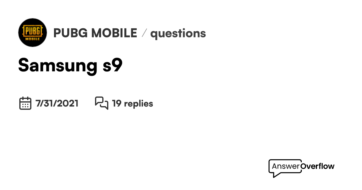 Samsung s9 - PUBG MOBILE