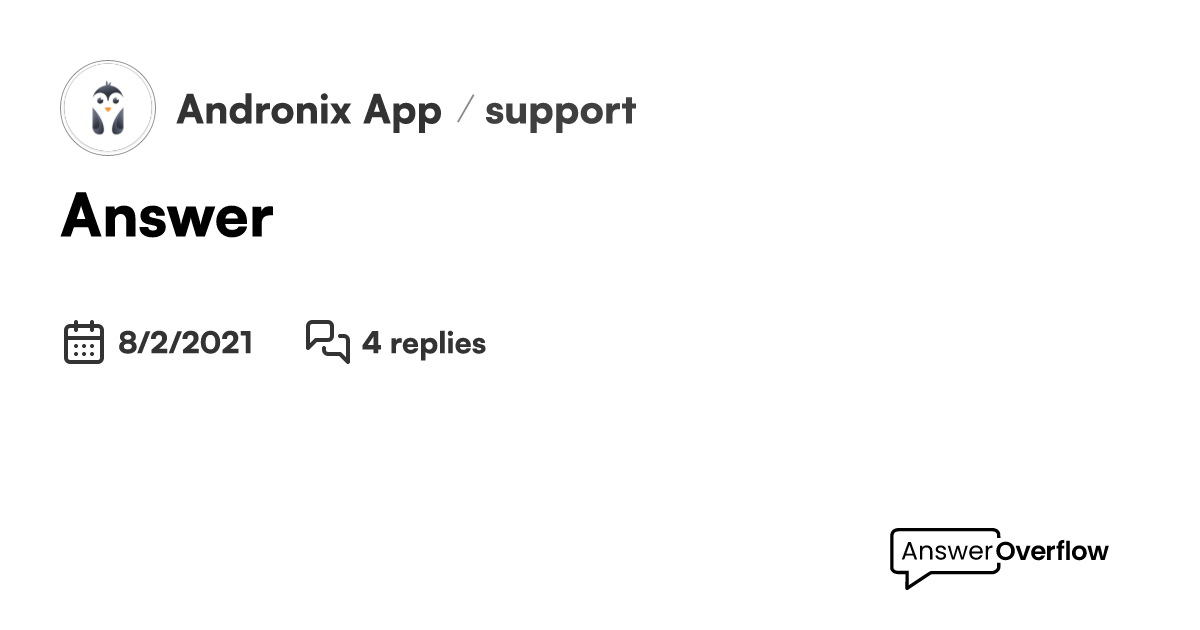 Answer - Andronix App