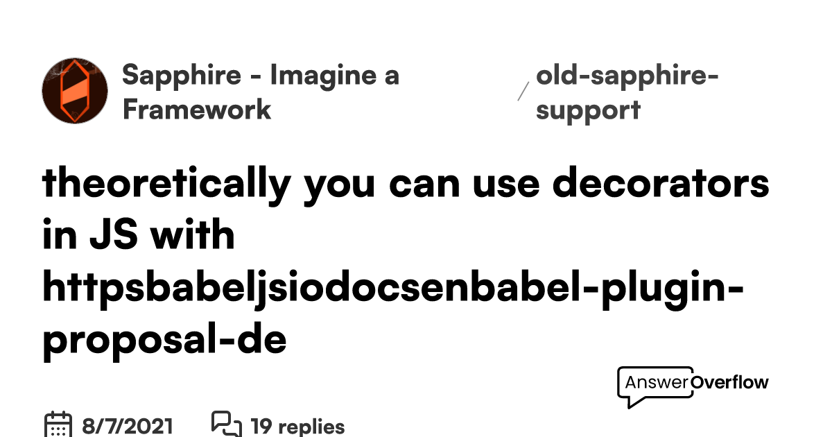 theoretically you can use decorators in JS with https://babeljs.io/docs/en/babel-plugin-proposal ...