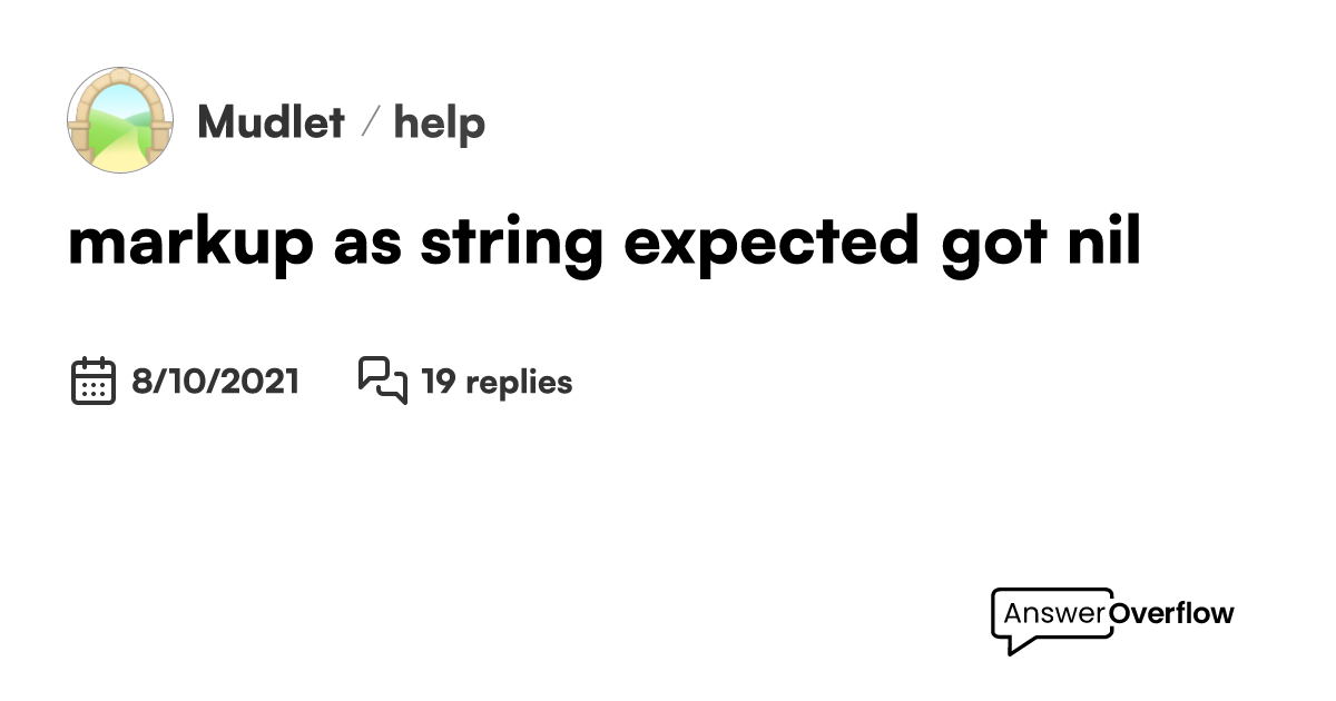 > markup as string expected, got nil! - Mudlet