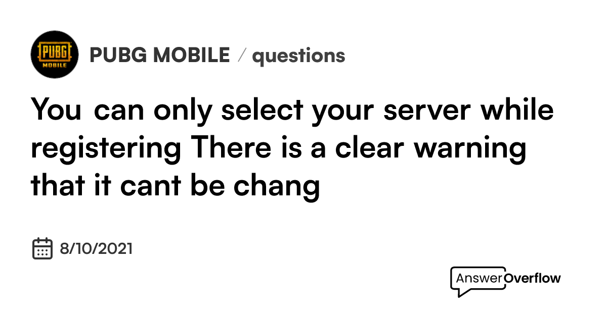 You can only select your server while registering . There is a clear warning that it can't be ...