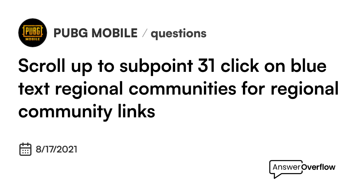 Scroll up to subpoint 3.1, click on blue text `regional communities ...