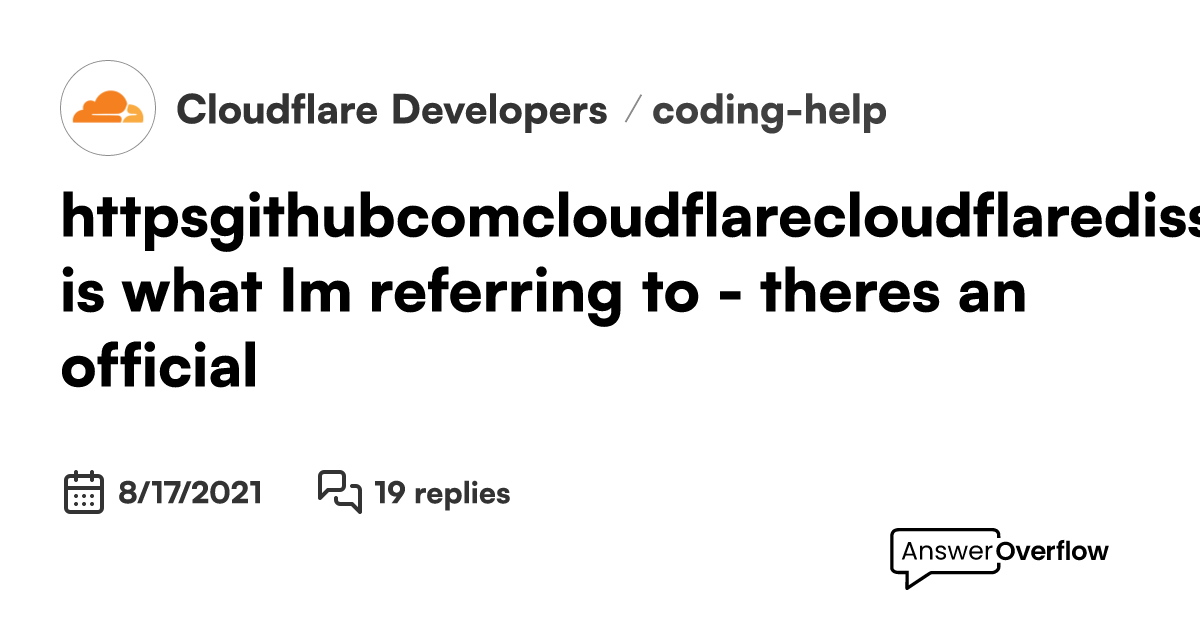 https://github.com/cloudflare/cloudflared/issues/59 is what I'm referring to - there's an ...