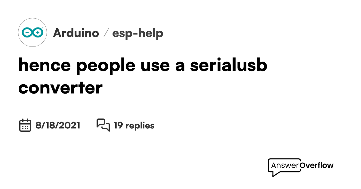 hence people use a serial/usb converter - Arduino