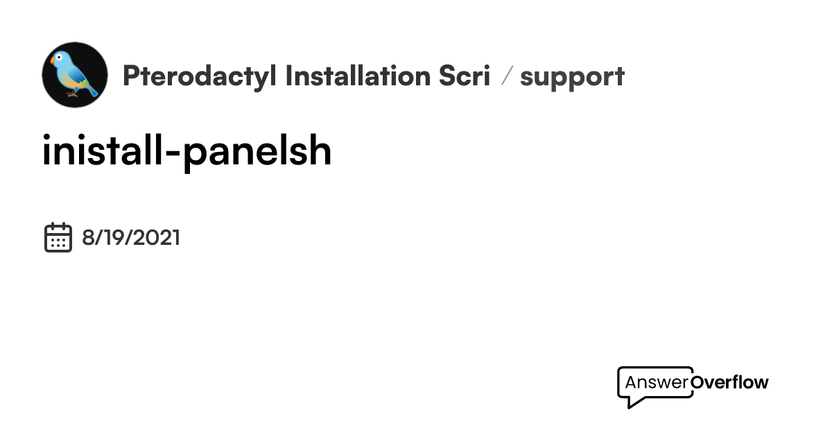 inistall-panel.sh - Pterodactyl Installation Script