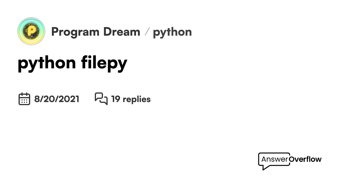`python file.py` - Program Dream
