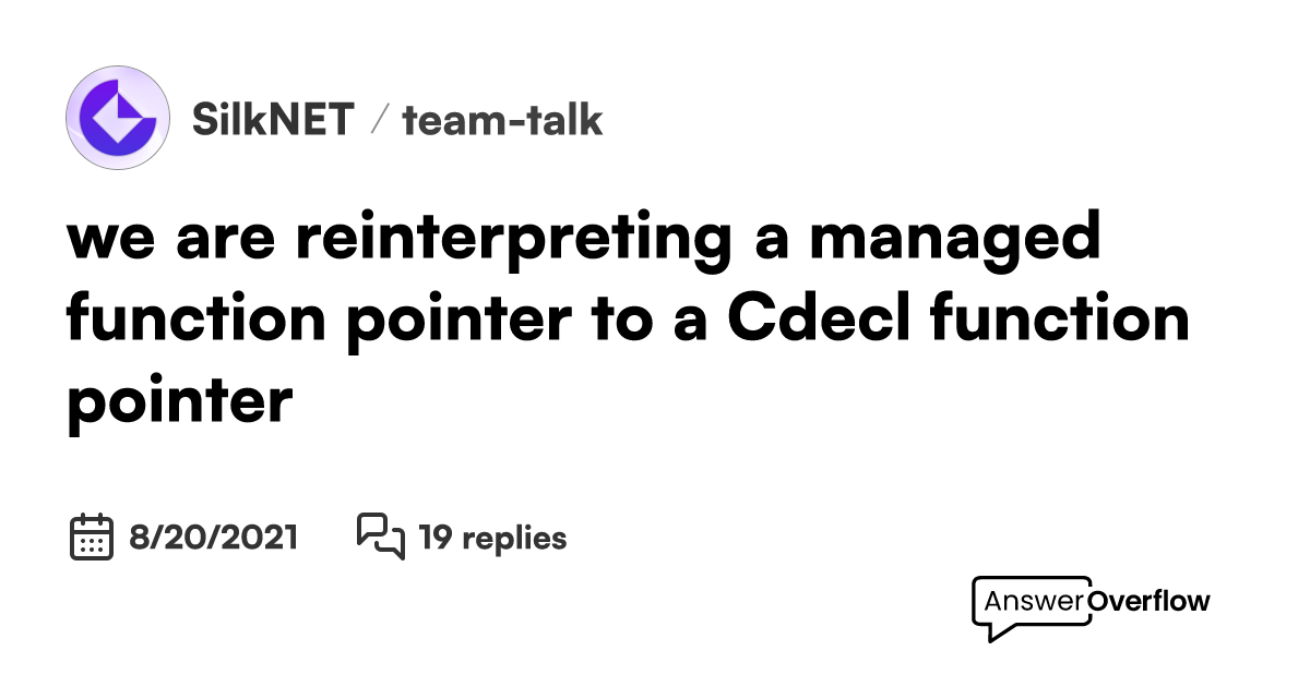 We Are Reinterpreting A Managed Function Pointer To A Cdecl Function 6074