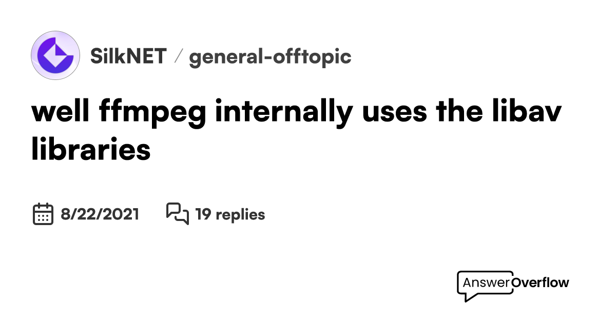 well ffmpeg internally uses the libav libraries - Silk.NET