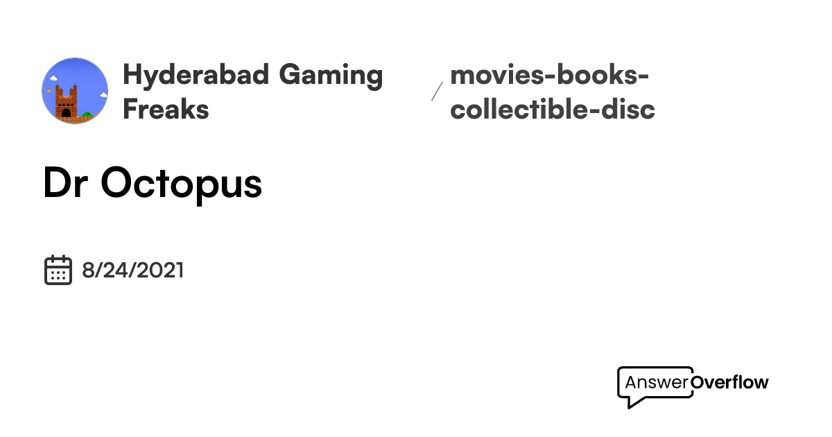 Dr. Octopus🔥 - Hyderabad Gaming Freaks!🎮🇮🇳