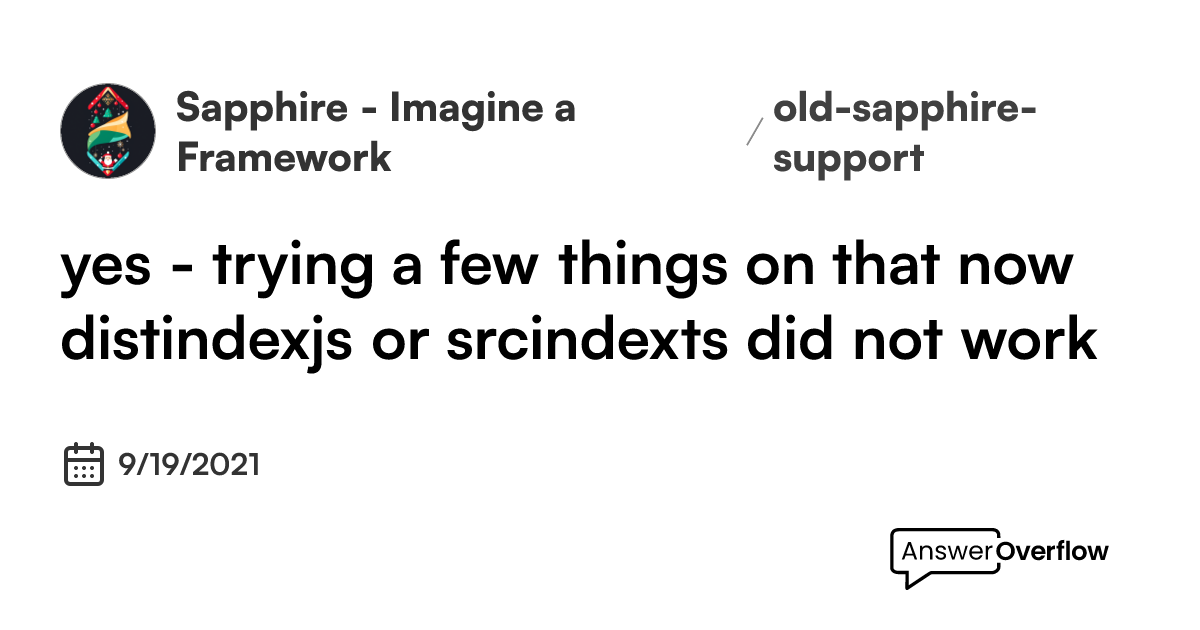 yes - trying a few things on that now. `dist/index.js` or `src/index.ts` did not work - Sapphire ...