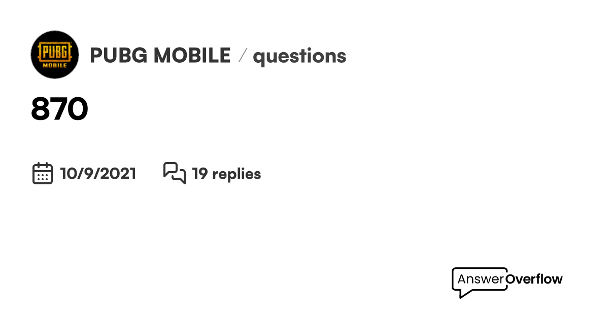 870 - PUBG MOBILE