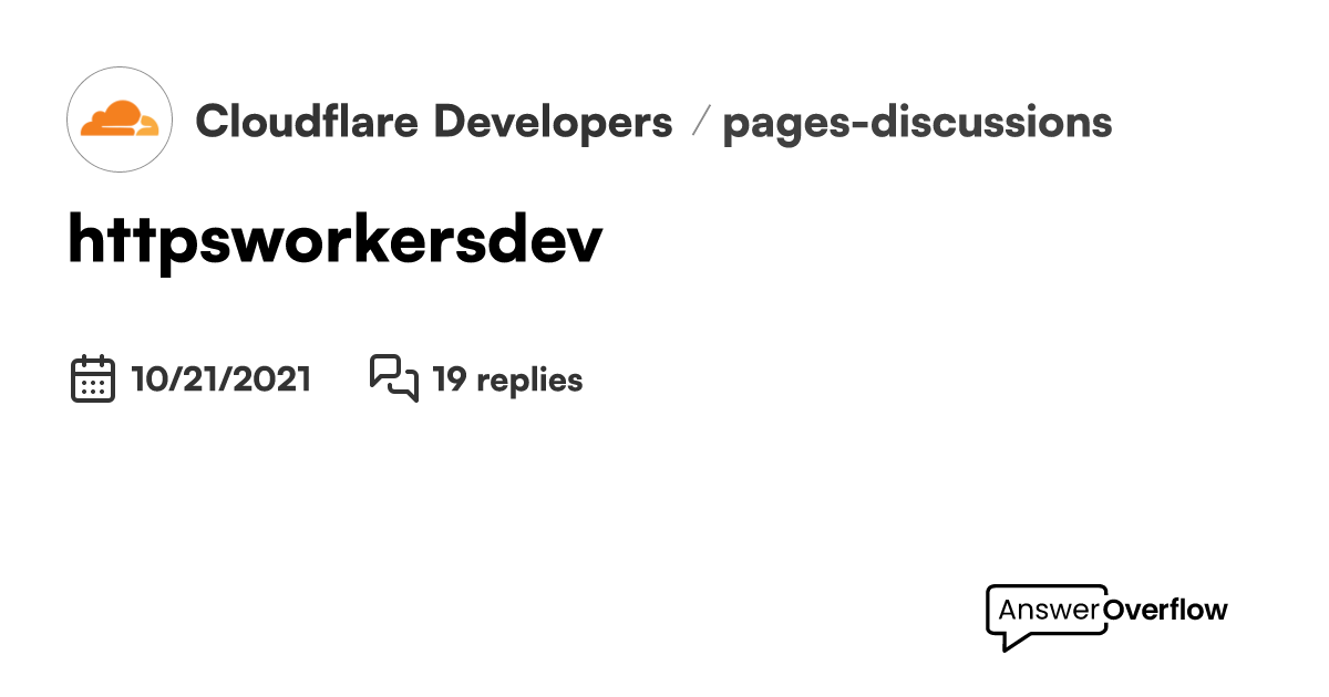 https://workers.dev - Cloudflare Developers