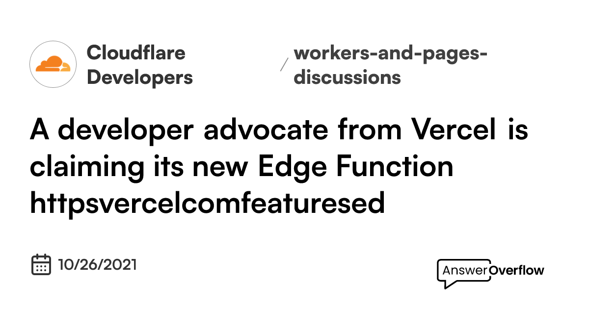 A developer advocate from Vercel is claiming it's new Edge Function (https://vercel.com/features ...