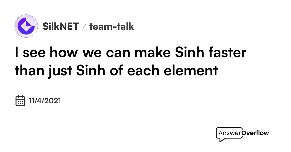 I see how we can make Sinh faster than just Sinh of each element - Silk.NET