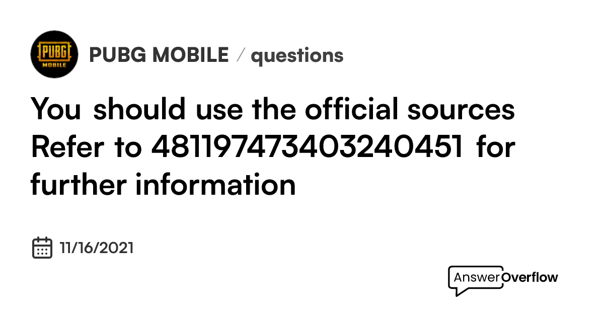 You should use the official sources. Refer to #game-news for further ...