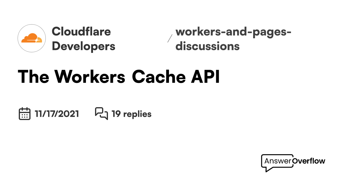 The Workers Cache API - Cloudflare Developers