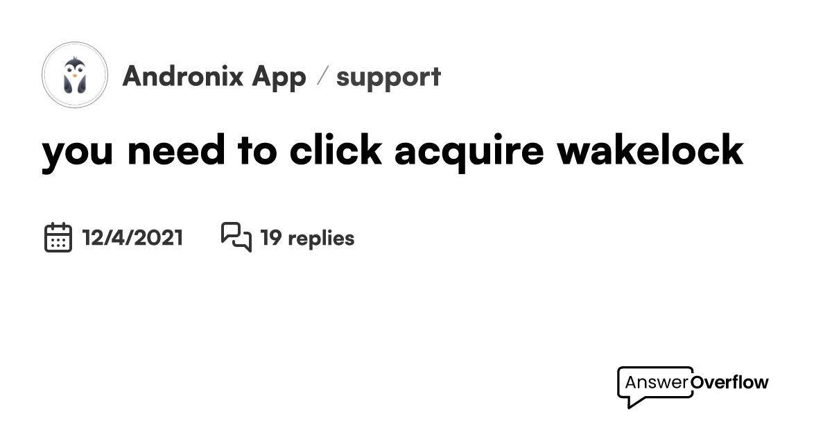 you need to click "acquire wakelock" - Andronix App
