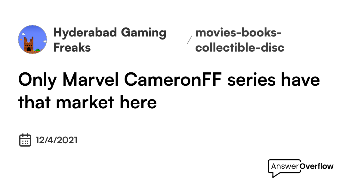 Only Marvel, Cameron,FF series have that market here - Hyderabad Gaming ...