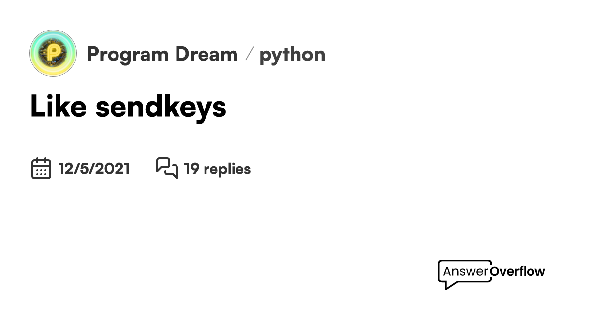 Like sendkeys? - Program Dream