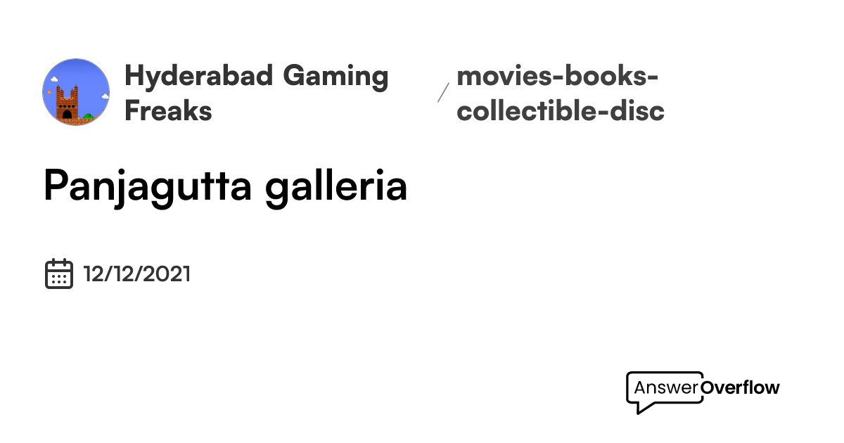 Panjagutta galleria ? - Hyderabad Gaming Freaks!🎮🇮🇳