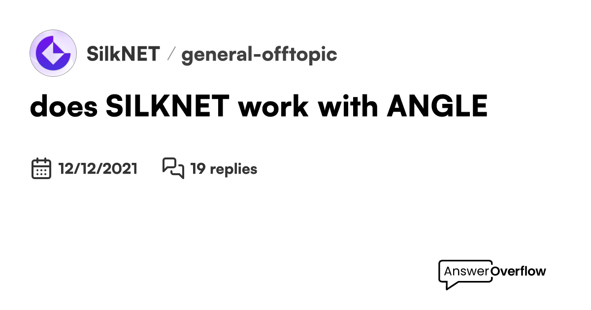 does SILK.NET work with ANGLE? - Silk.NET