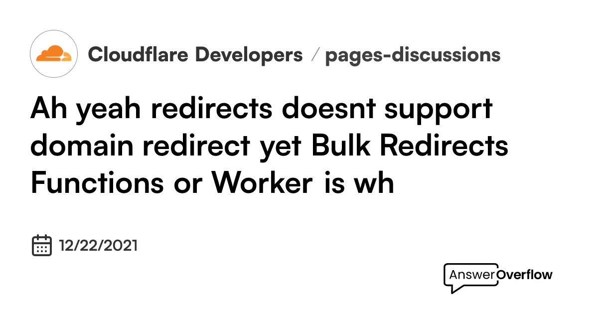 Ah yeah... redirects doesn't support domain redirect yet. Bulk ...