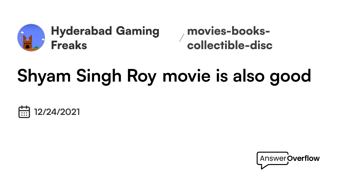 Shyam Singh Roy movie is also good 👍 - Hyderabad Gaming Freaks!🎮🇮🇳