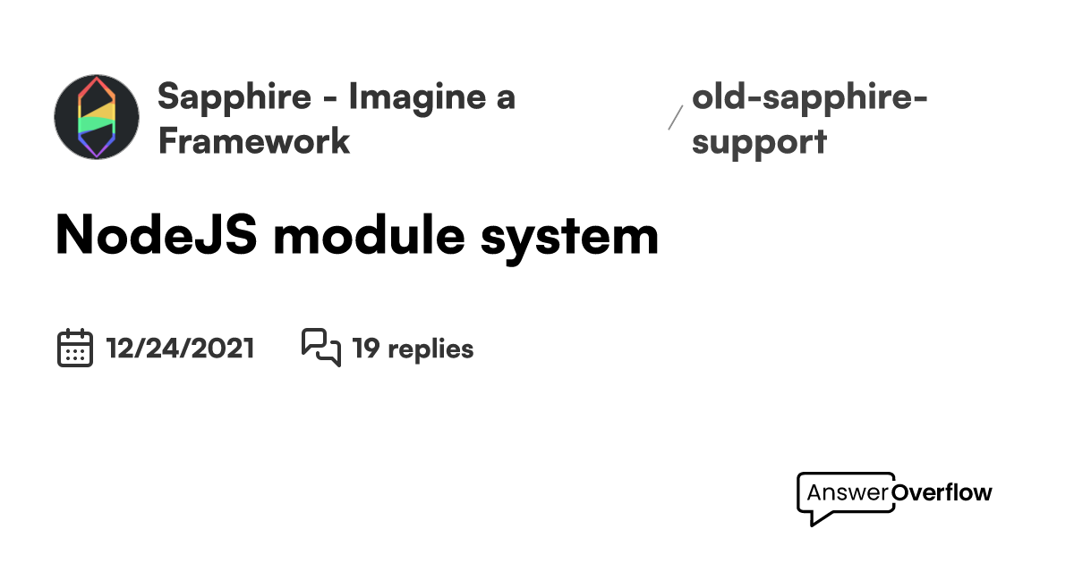 > NodeJS module system - Sapphire - Imagine a Framework