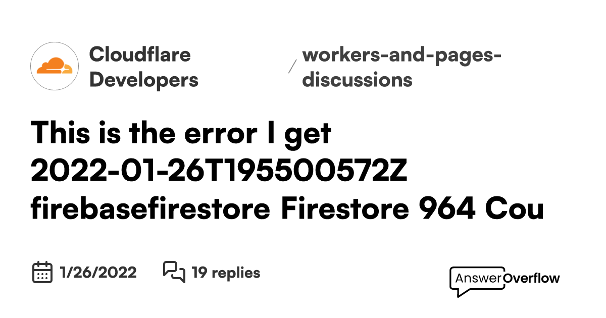 This is the error I get ``` [2022-01-26T19:55:00.572Z] @firebase/firestore: Firestore (9.6.4 ...
