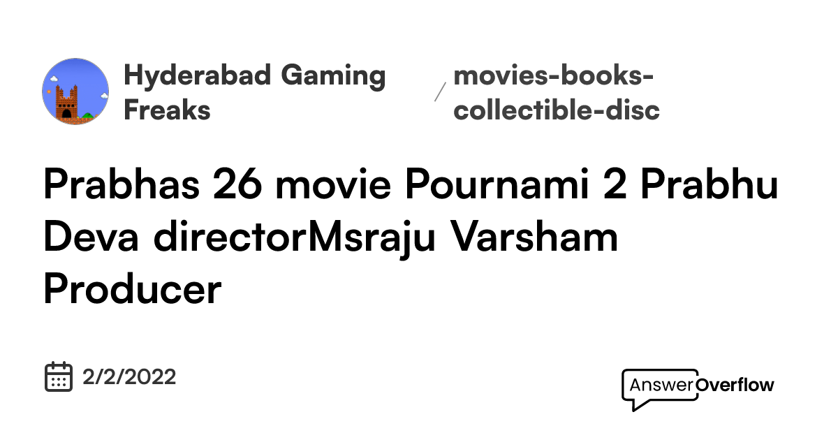Prabhas 26 movie Pournami 2 Prabhu Deva director,Msraju (Varsham ...