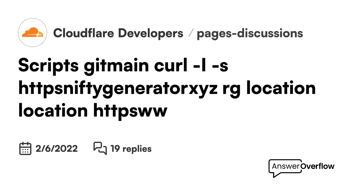 Scripts git:(main) curl -I -s https://niftygenerator.xyz/ | rg location location: https://www ...