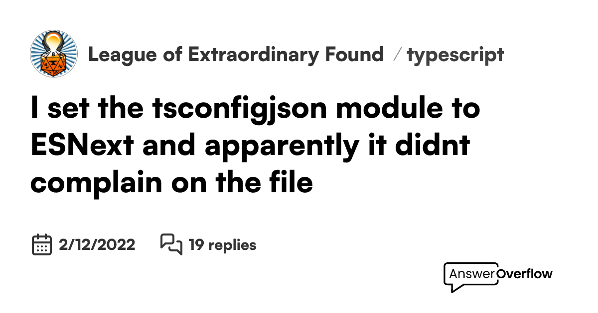 I set the tsconfig.json `module` to ESNext and... apparently it didn't complain on the file ...