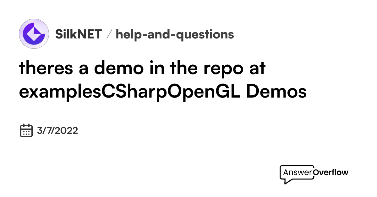 there's a demo in the repo at examples/CSharp/OpenGL Demos/ - Silk.NET