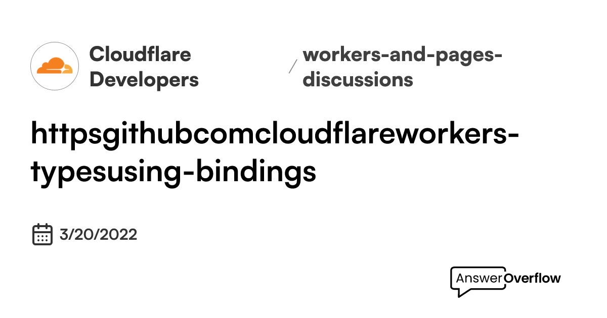 - Cloudflare Developers