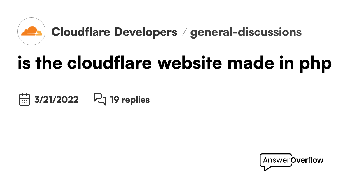 is the cloudflare website made in php - Cloudflare Developers