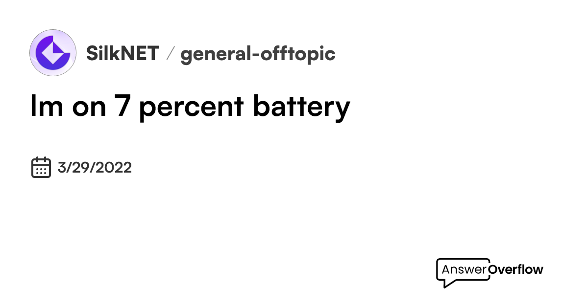 I'm on 7 percent battery - Silk.NET