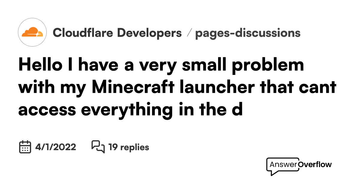 Hello, I have a very small problem with my Minecraft launcher that can't access everything in ...