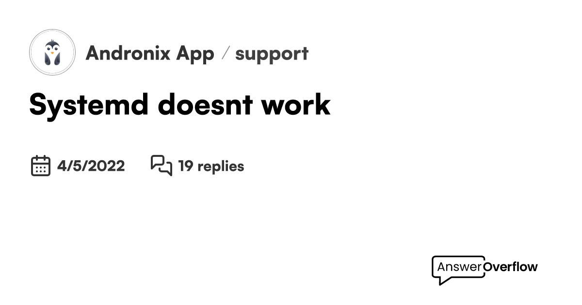 Systemd doesn't work - Andronix App