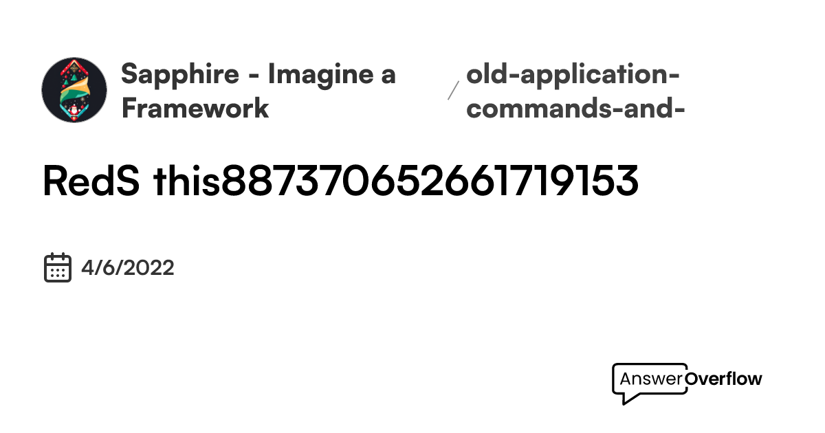 @RedS - Sapphire - Imagine a Framework